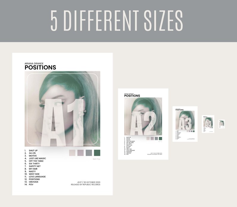 POSITIONS Ariana Grande Album Cover Selfmade Poster Music Album Cover ...