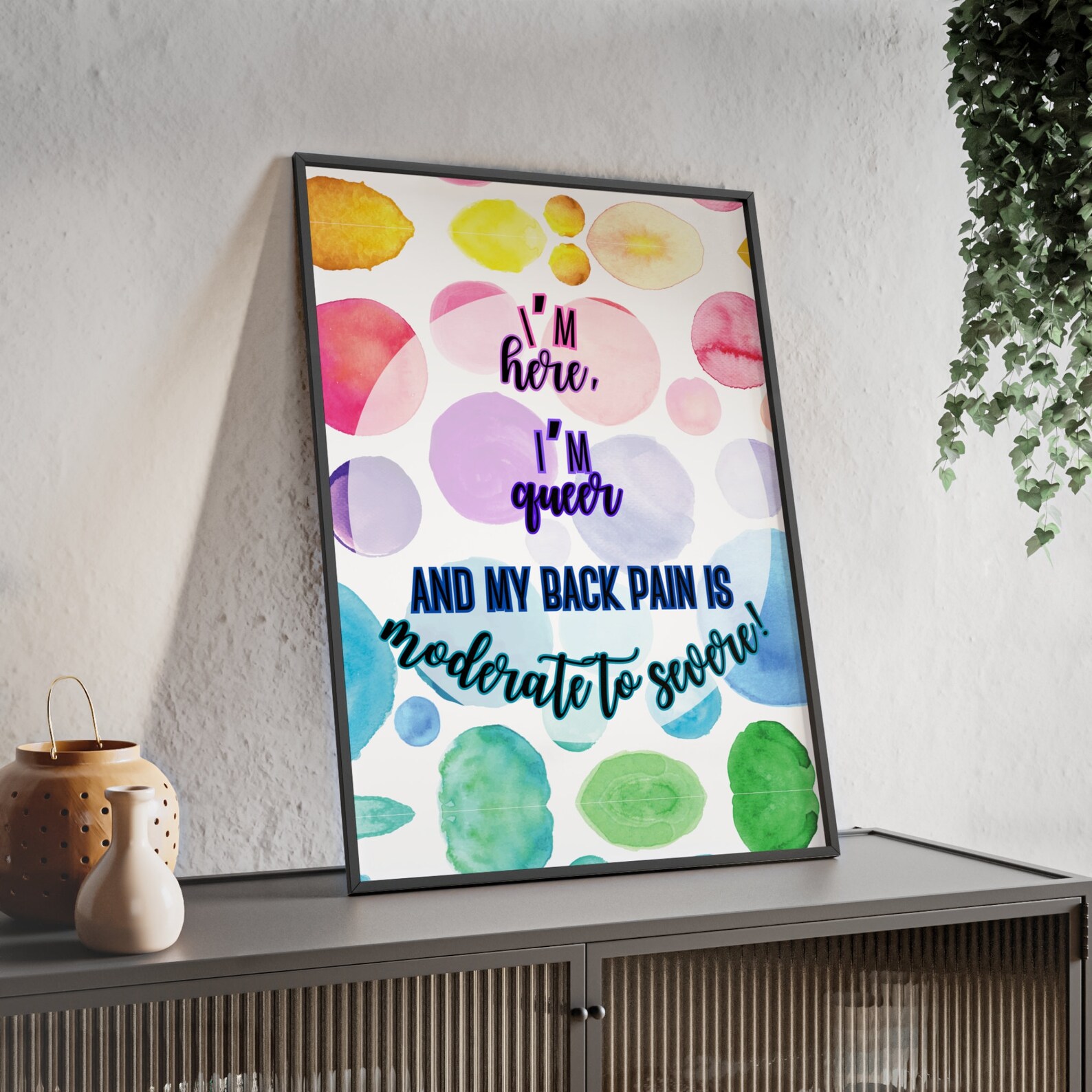 Facts Upon Facts Posters With Wooden Frame Queer Middle-aged Back Pain ...