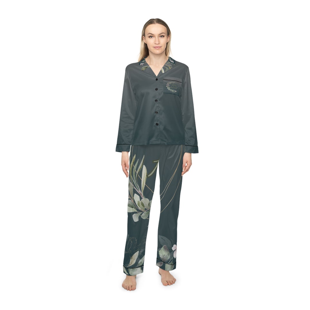 Rich Auntie Women's Satin Pajamas (AOP) Wealthy Ladies Money Dollar ...