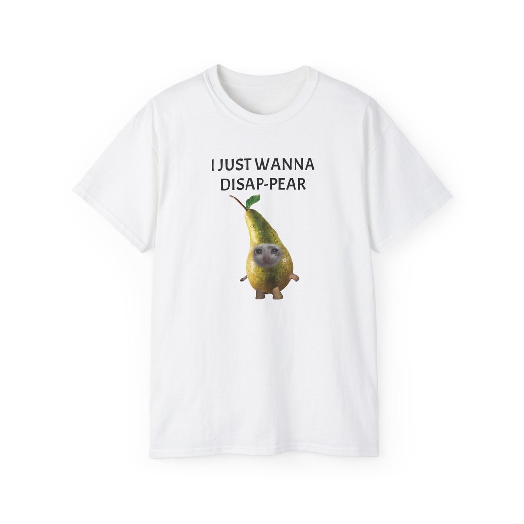 I Wanna Disappear Cat Meme Shirt, Crying Banana Cat Meme, Sad Kitty Cat ...