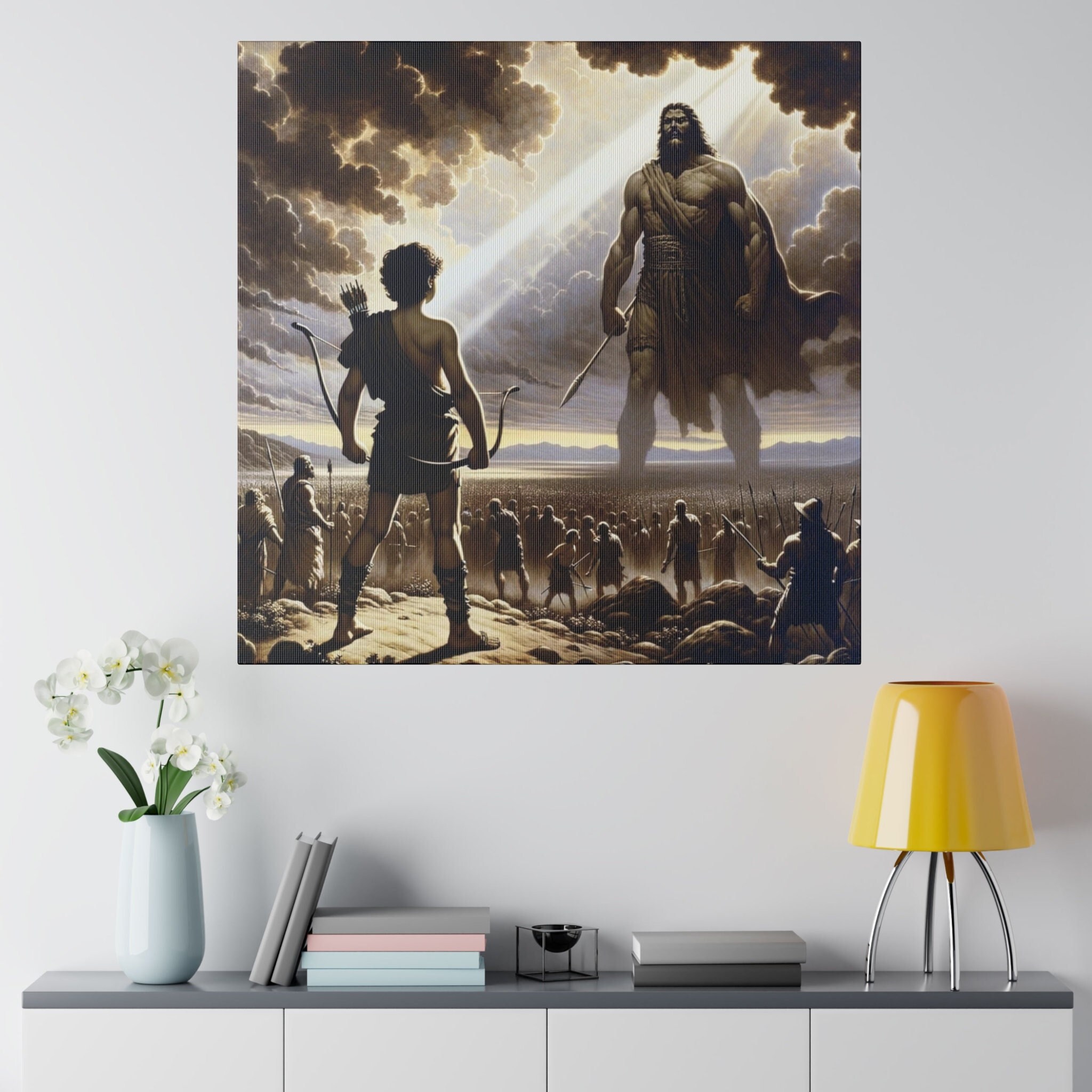 David & Goliath Canvas Print Bible Wall Art Catholic Home Décor ...