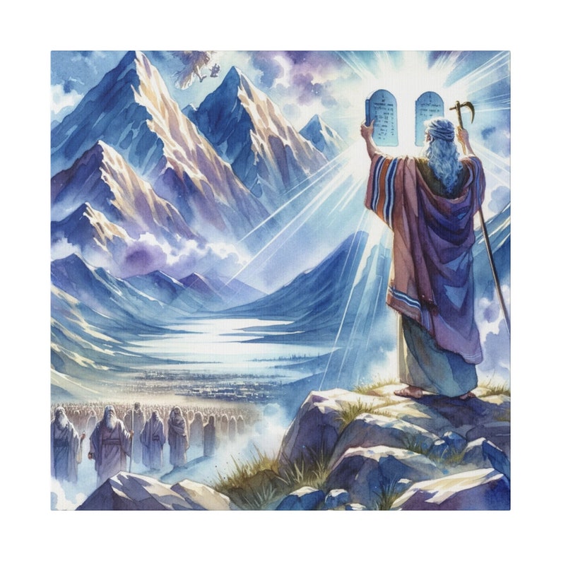 Ten Commandments Canvas Print Bible Wall Art Catholic Home Décor ...