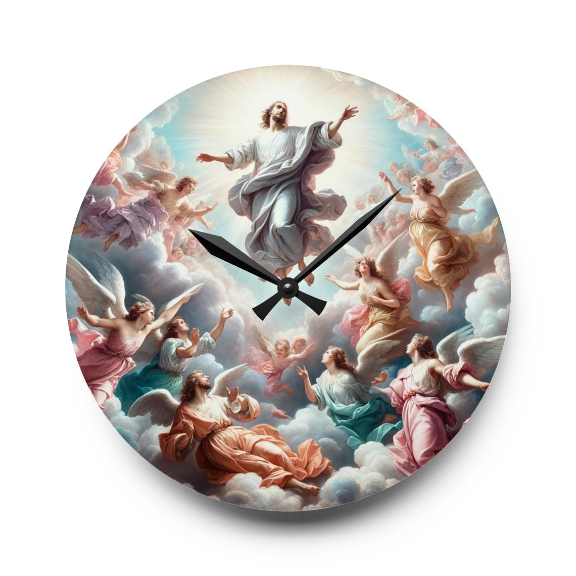 The Ascension Wall Clock Rococo Bible Time Pei Catholic Home Décor ...