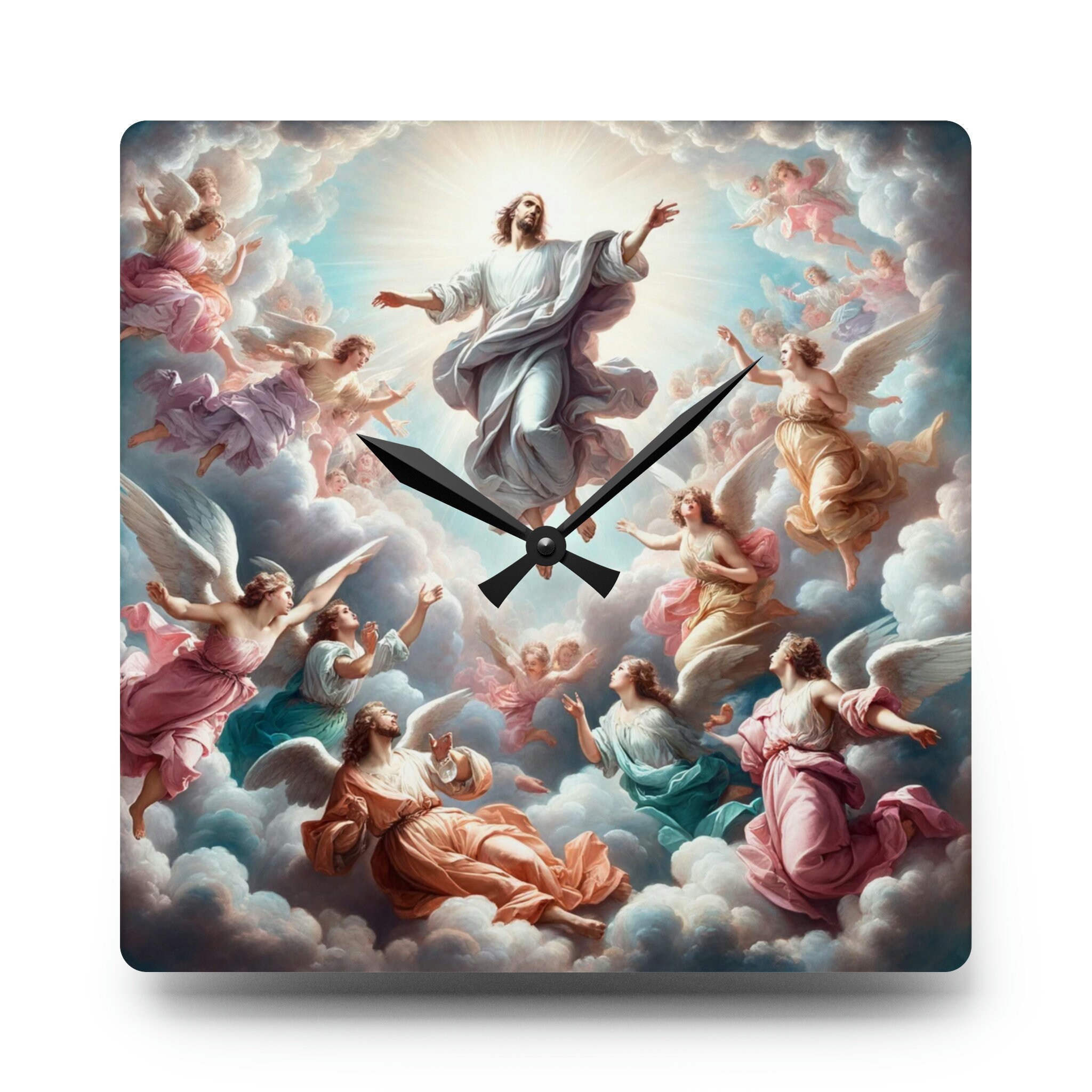 The Ascension Wall Clock Rococo Bible Time Pei Catholic Home Décor ...