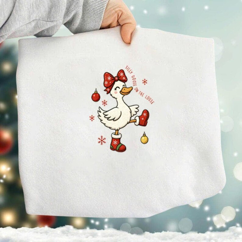 Silly Goose on the Loose Christmas Embroidery Design, Cute Goose ...