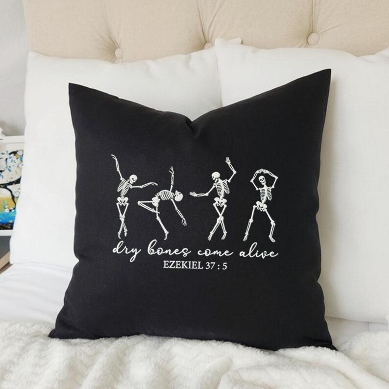 Embroidered Dry Bones Come Alive Dancing Skeleton Design, Christian ...