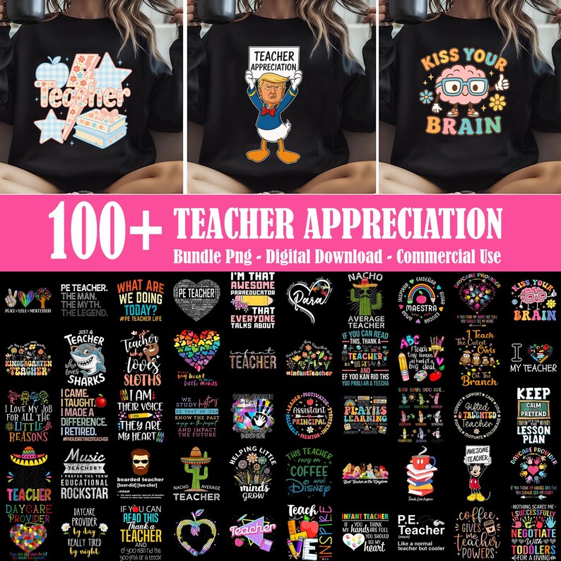 Teacher Appreciation PNG Bundle, Preppy Teacher Floral Coquette Png ...