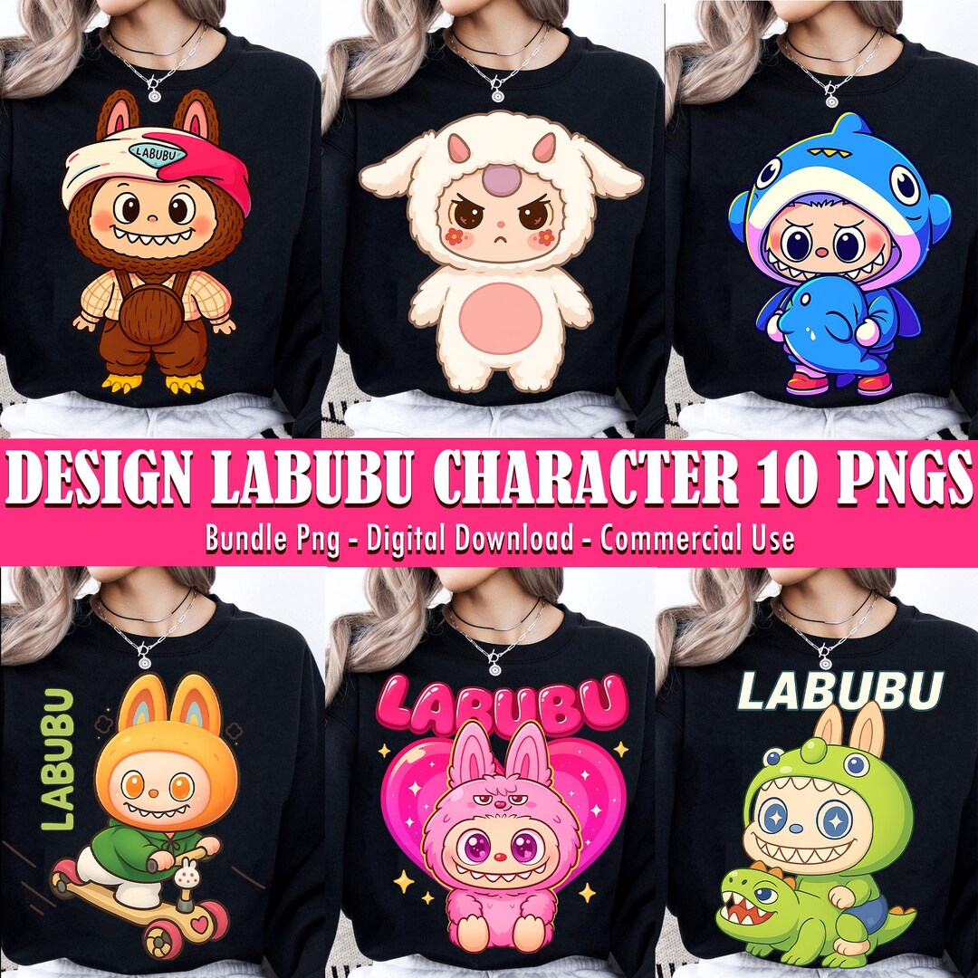 Labubu Designs Png Bundle, Labubu Monster Png, Labubu Character Bundle ...