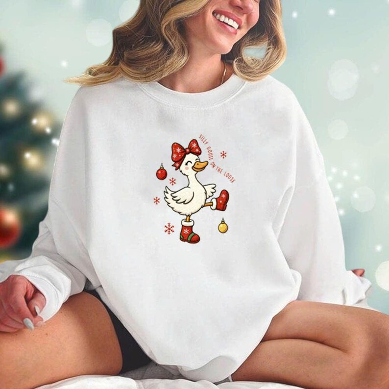 Silly Goose on the Loose Christmas Embroidery Design, Cute Goose ...