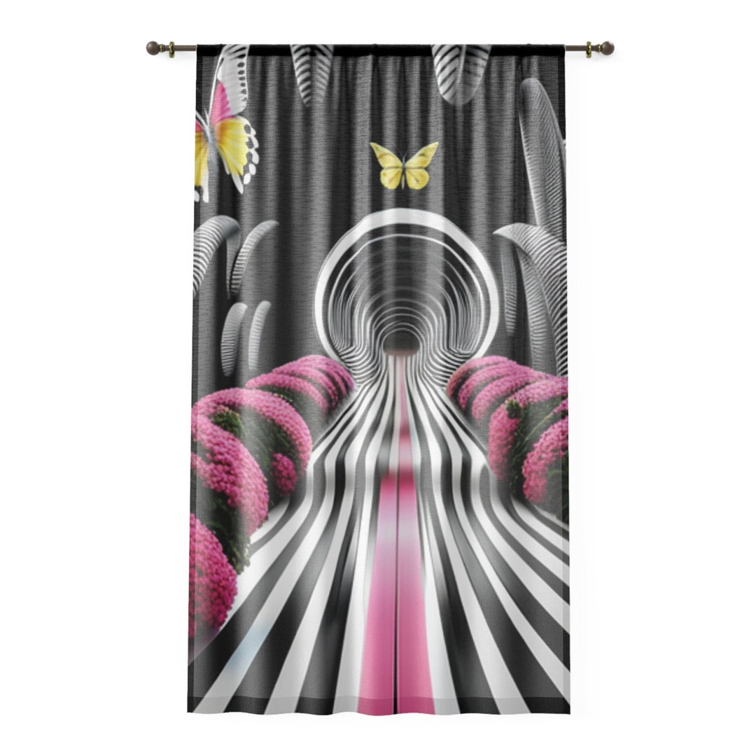 Silly Butterfly Road Window Curtain - Etsy