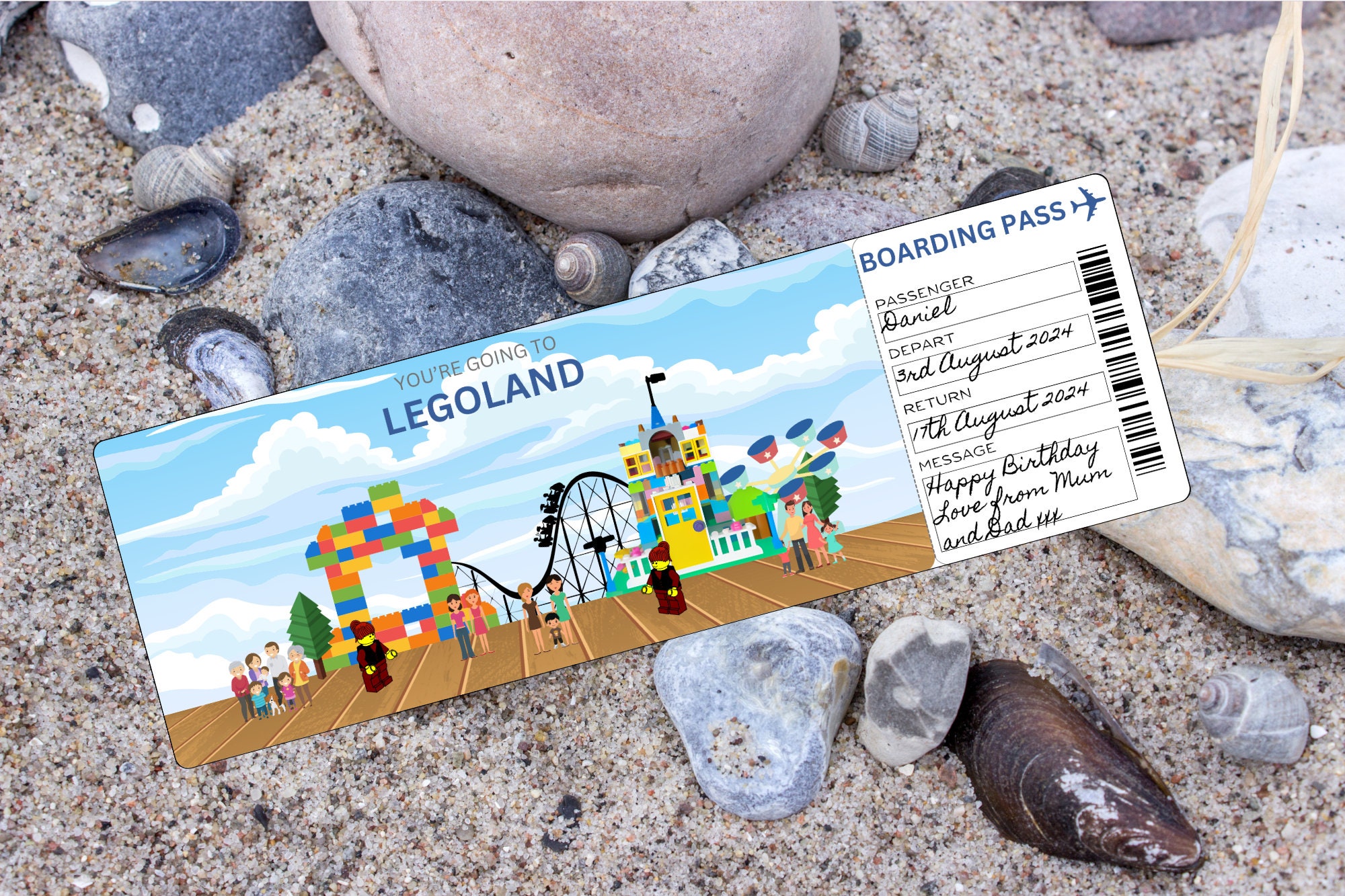 Personalised Custom Legoland Theme Park Surprise Reveal Ticket - Etsy