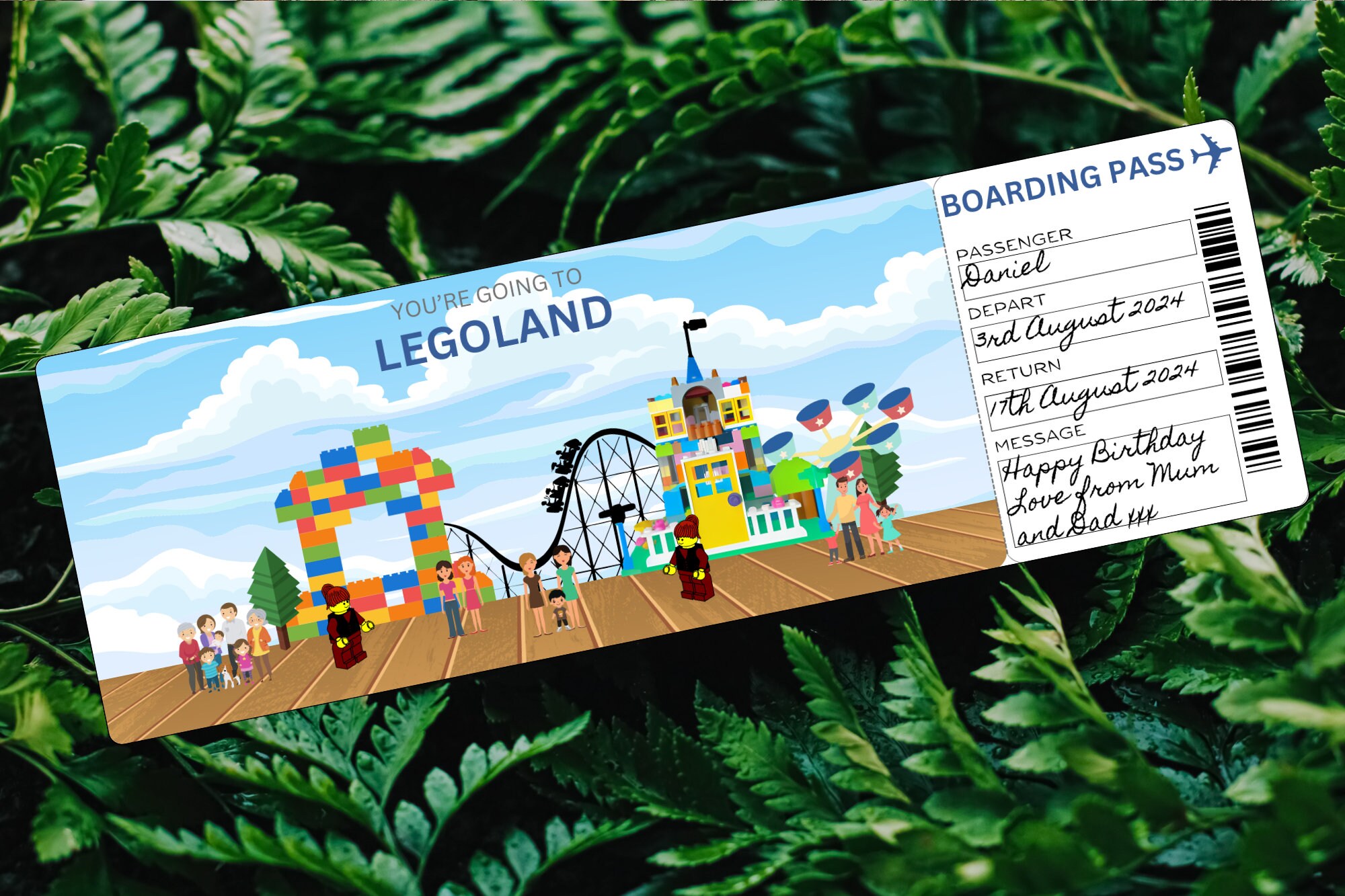 Personalised Custom Legoland Theme Park Surprise Reveal Ticket - Etsy