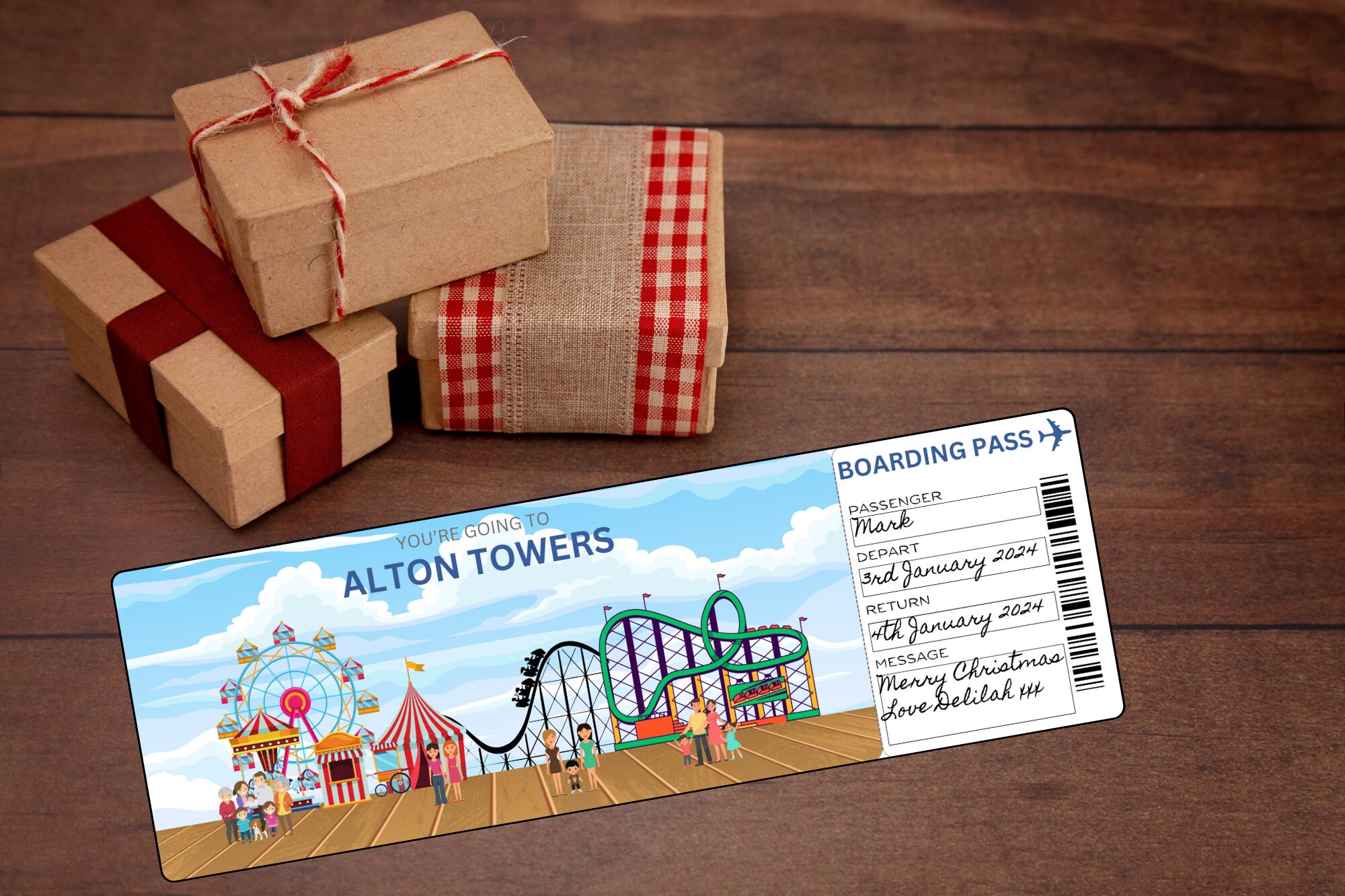 Personalised Custom Alton Towers Theme Park Surprise Reveal Ticket - Etsy