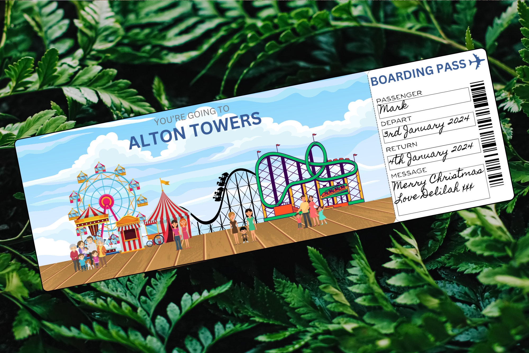 Personalised Custom Alton Towers Theme Park Surprise Reveal Ticket - Etsy