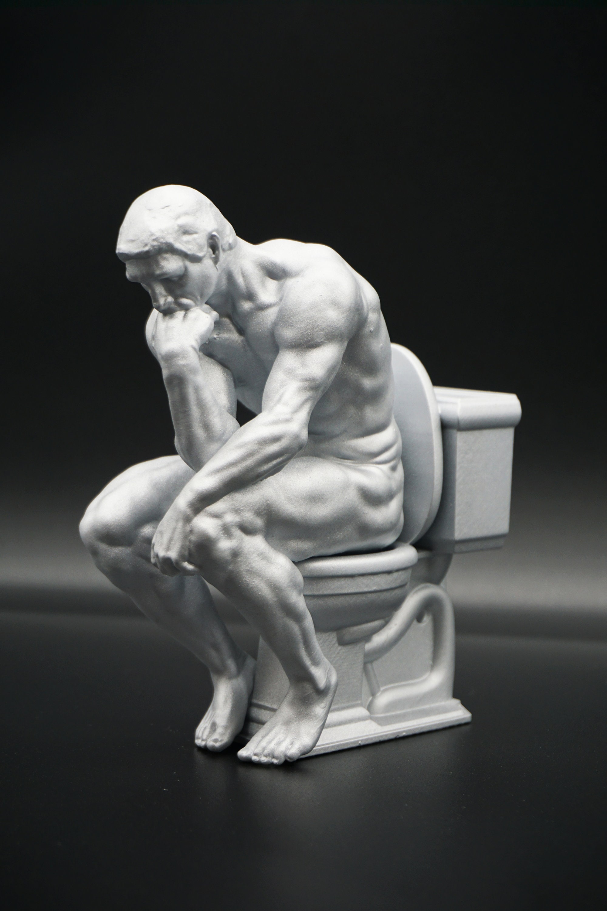 The Thinker on Toilet Sculpture - Funny Bathroom Decor - Restroom Decoration - Newcomer ...