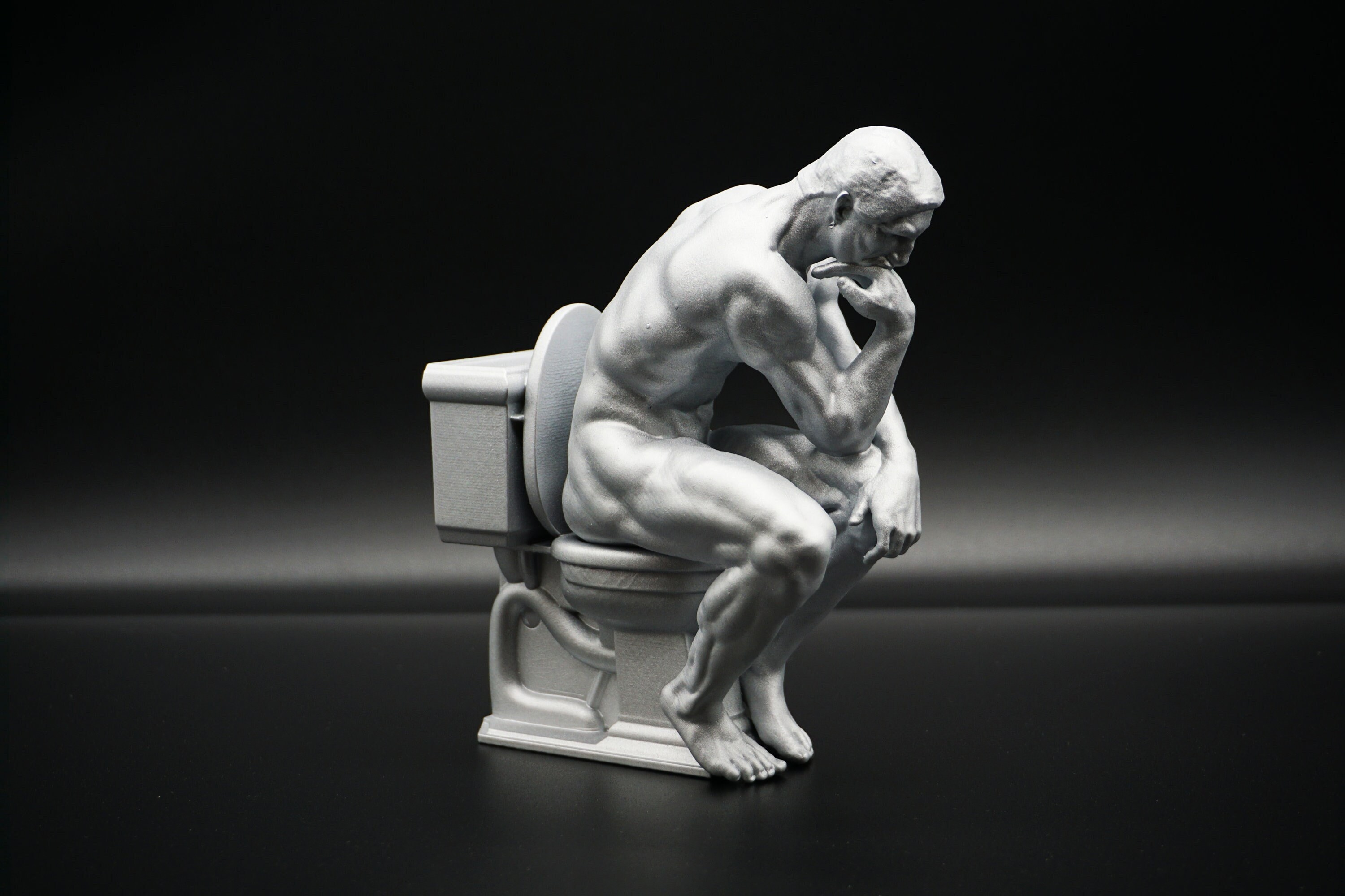 The Thinker on Toilet Sculpture - Funny Bathroom Decor - Restroom Decoration - Newcomer ...