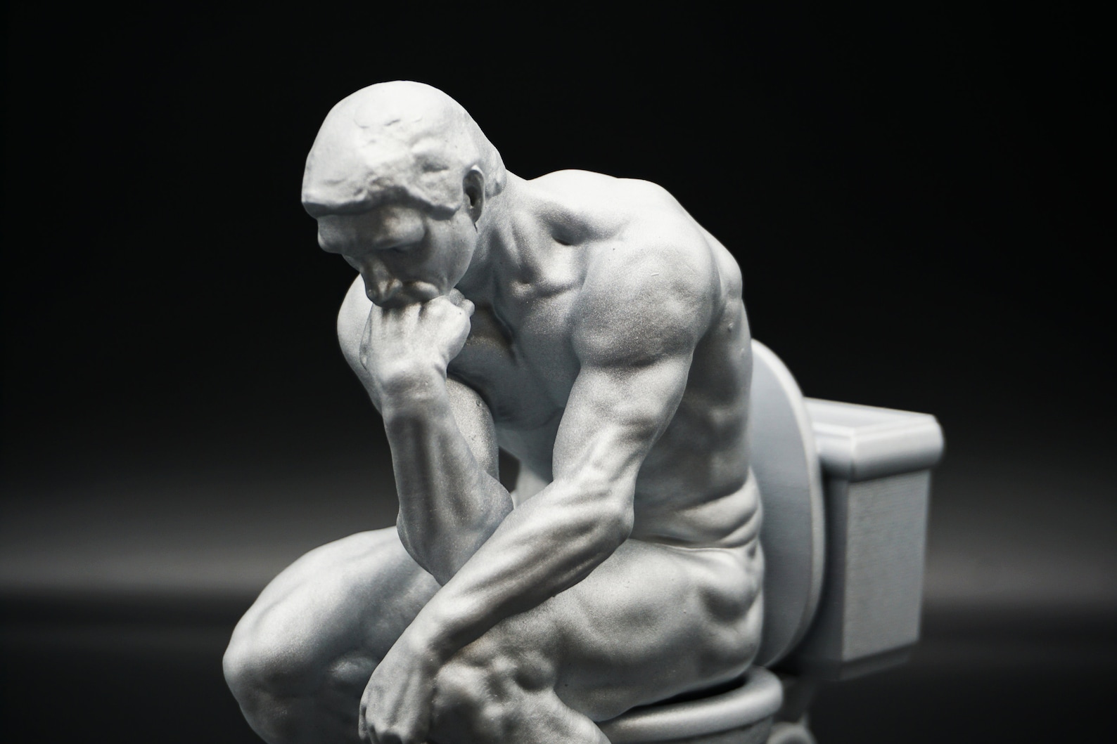 The Thinker on Toilet Sculpture - Funny Bathroom Decor - Restroom ...