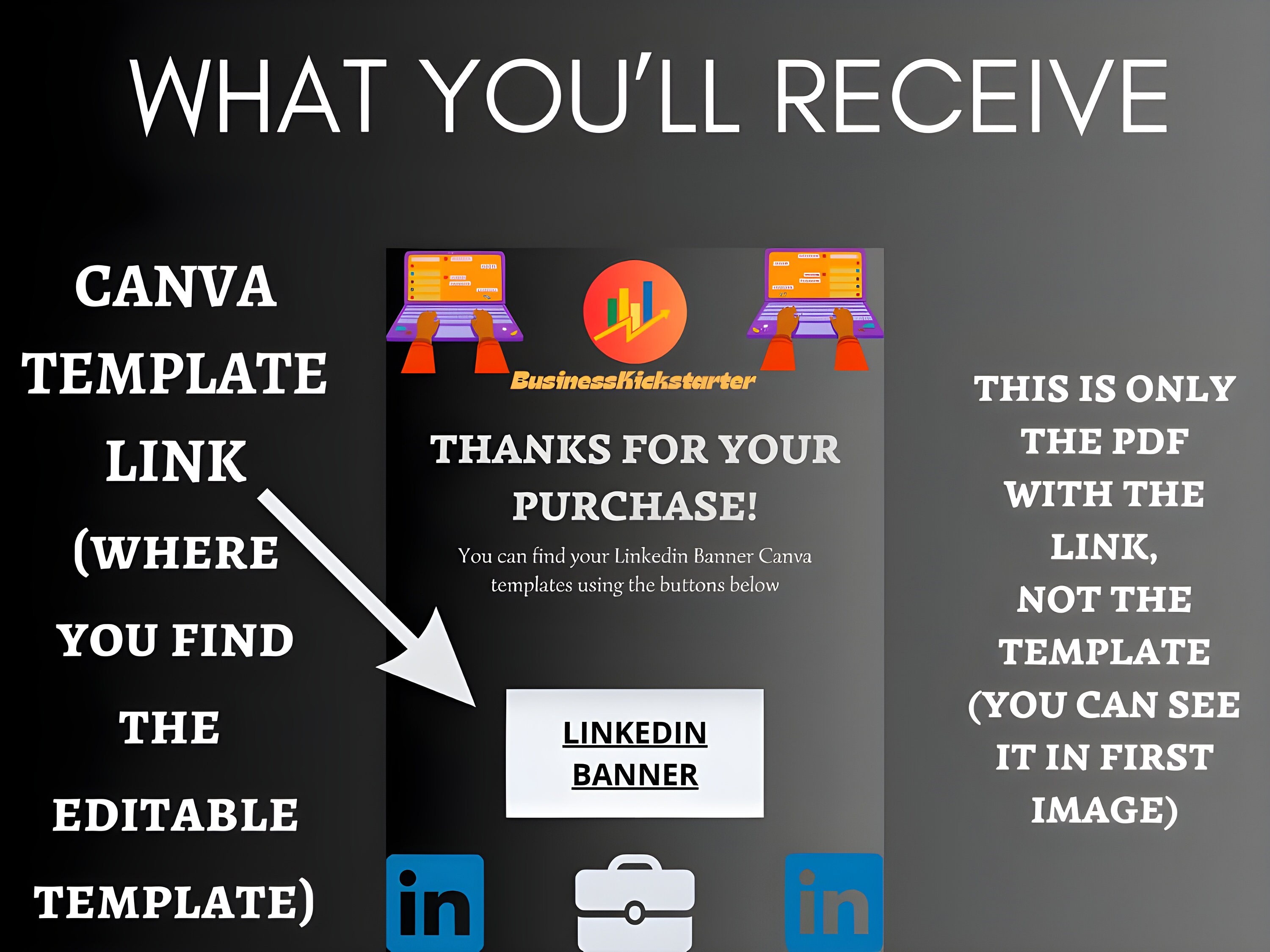 Linkedin Gradient Banner Black Editable Canva Template | Linkedin ...