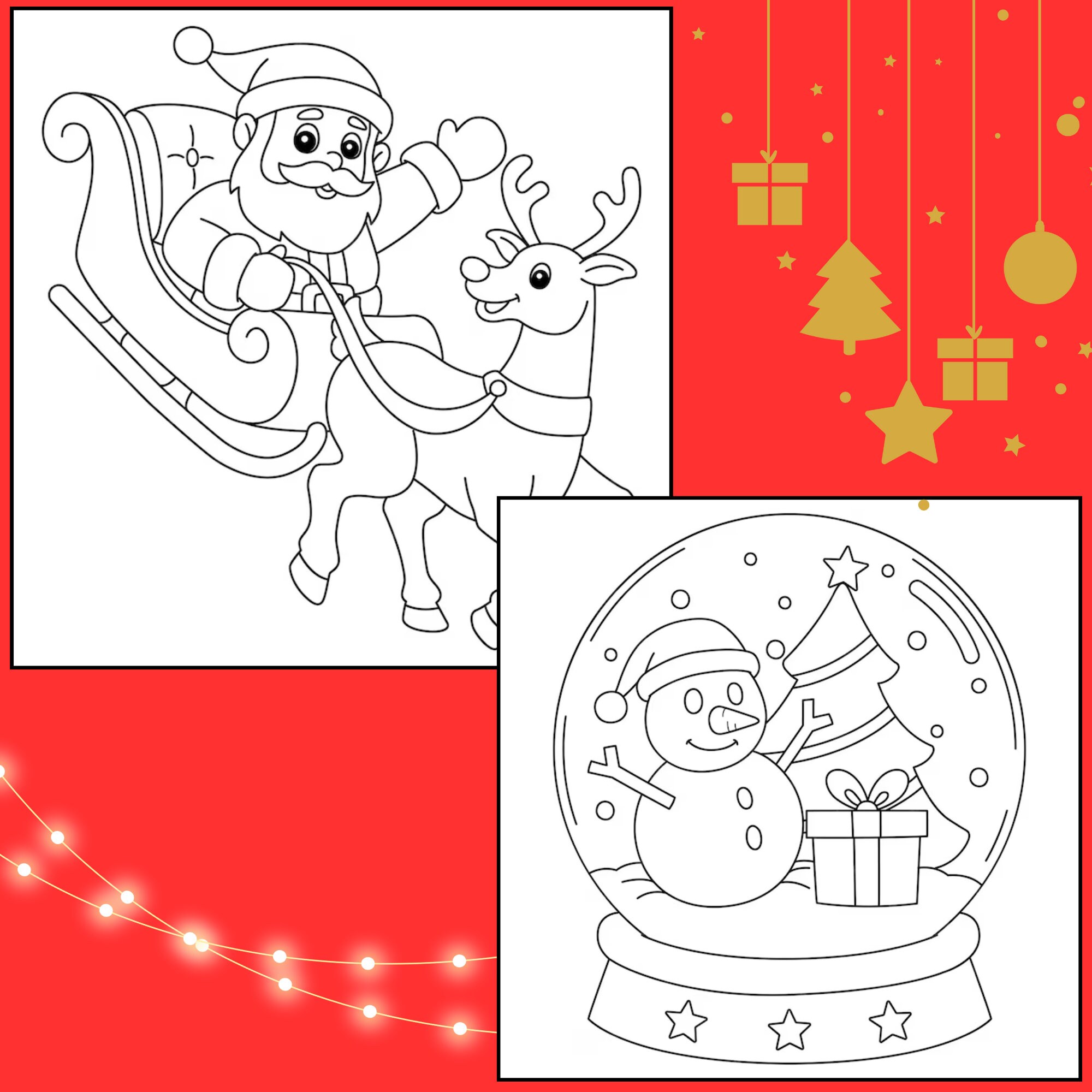 Christmas Coloring Sheets| Christmas Tree Coloring Page| Santa Claus ...