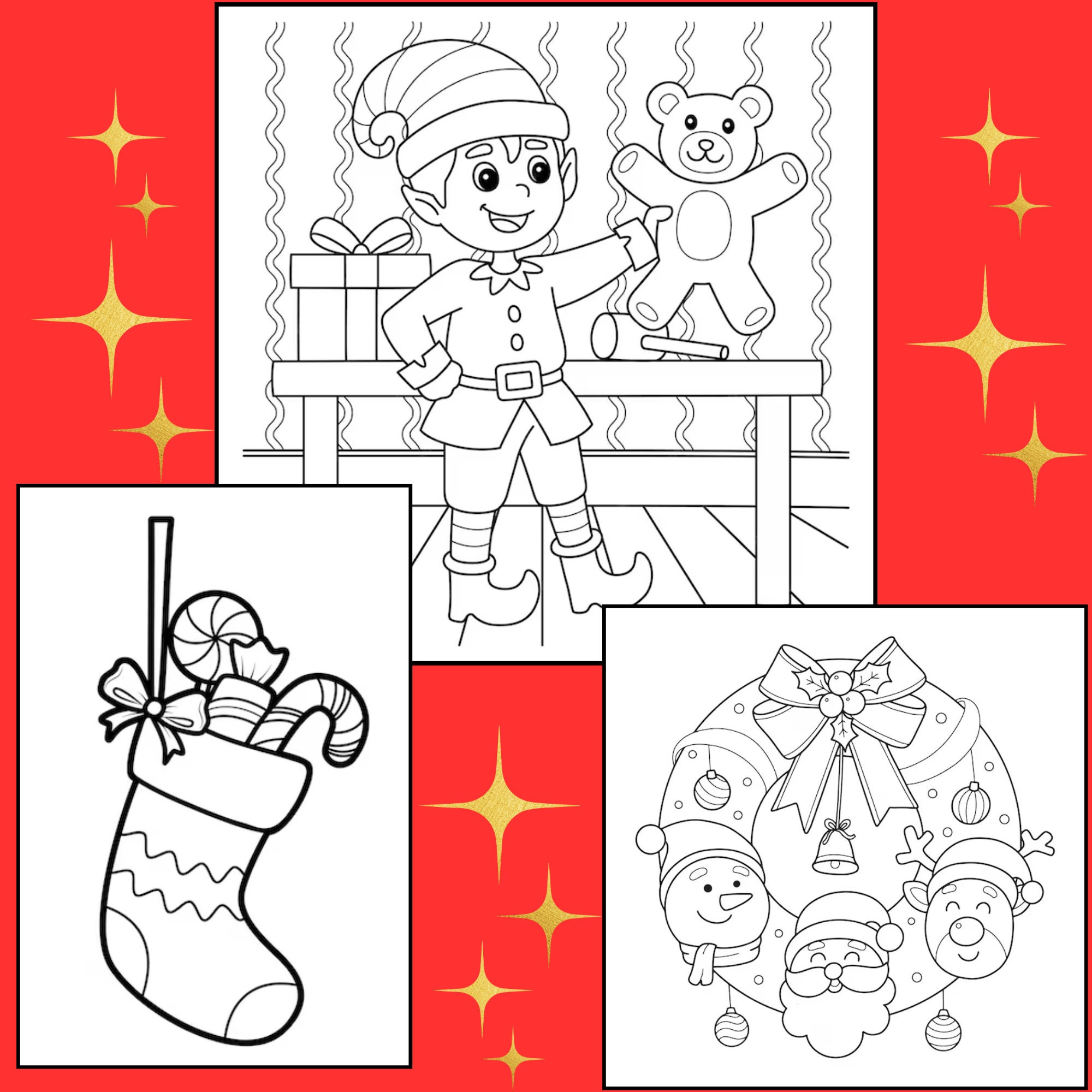 Christmas Coloring Sheets| Christmas Tree Coloring Page| Santa Claus ...