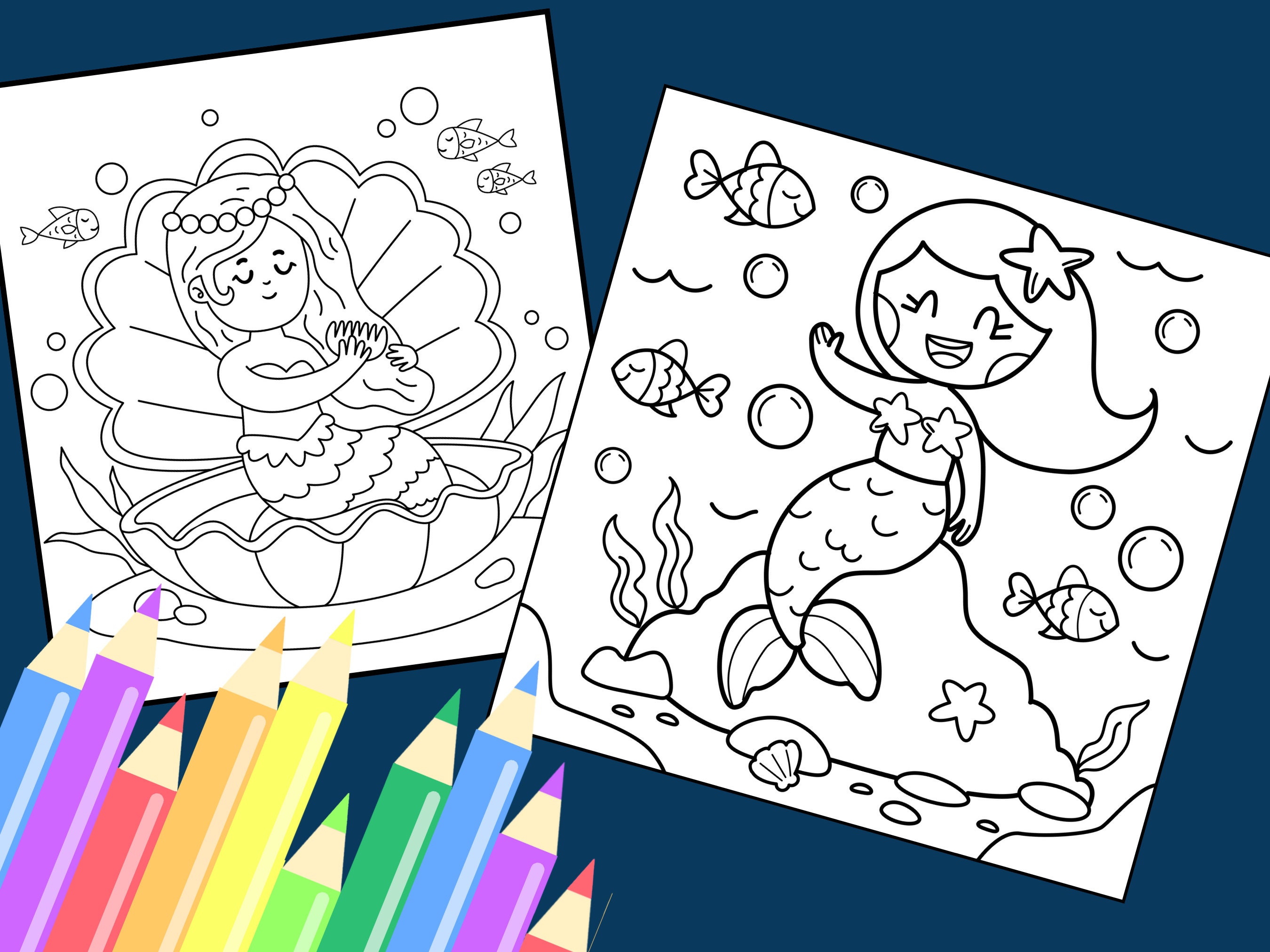 Mermaid Coloring Pages| Under the Sea| Coloring Sheets| Printable ...