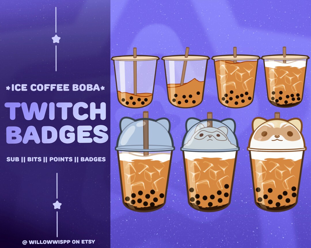 Ice Coffee Boba Sub Badge, Discord Roles Bits, Cute Boba Channel Point ...