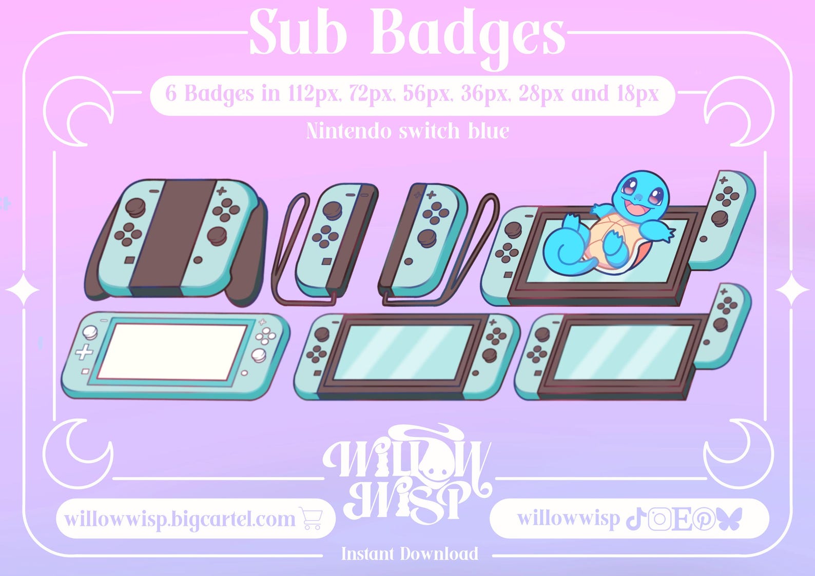 Switch Console Blue Sub Badge, Discord Roles Bits, Cute Channel Point ...