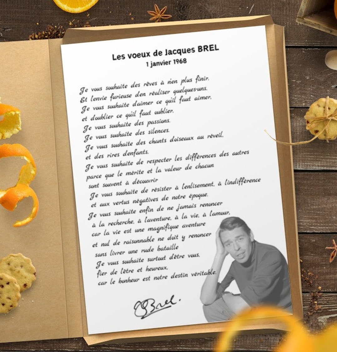 Poster Greetings From Jacques BREL - Etsy