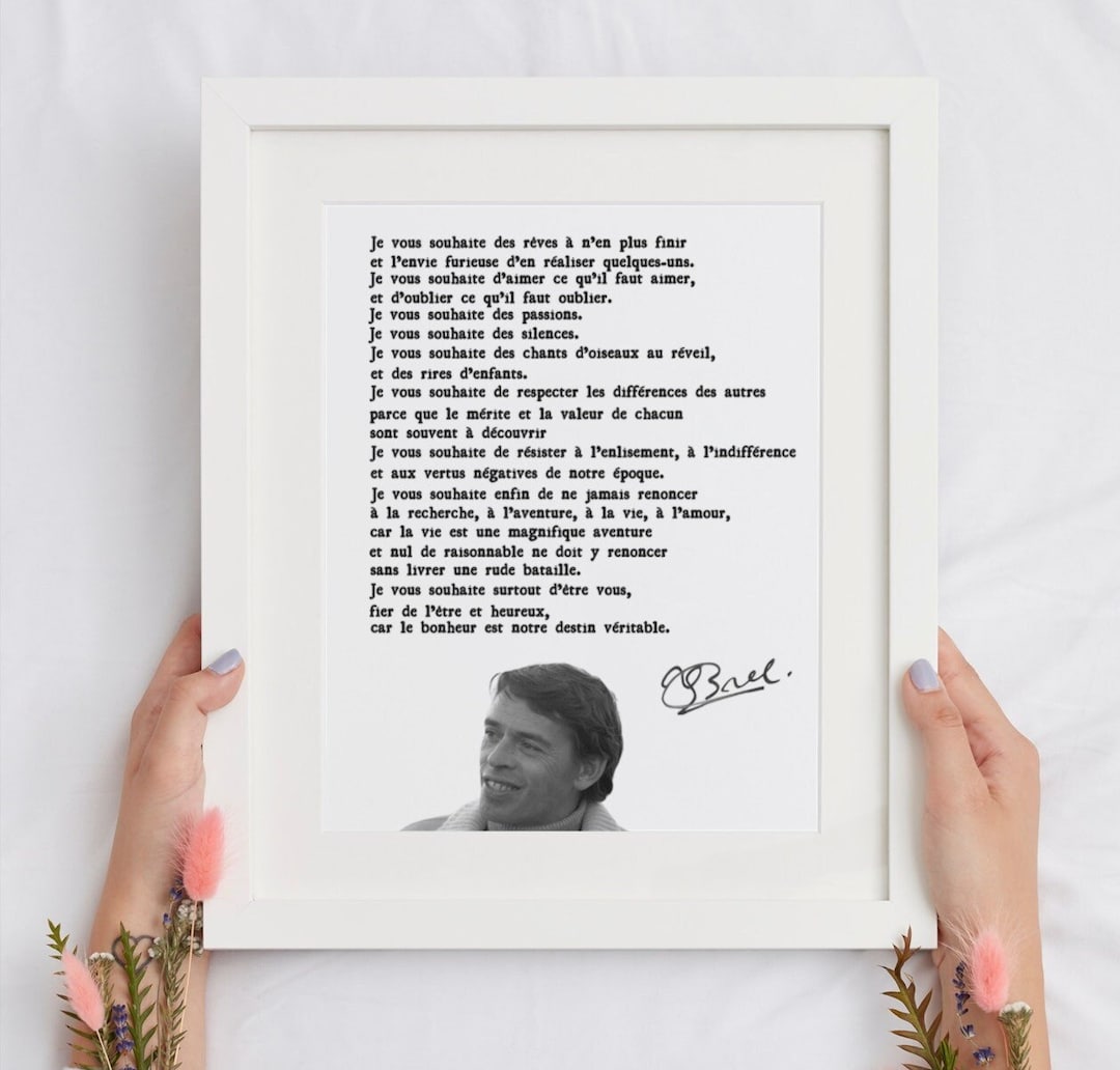 Greetings Poster by Jacques BREL Digital Art Print - Etsy
