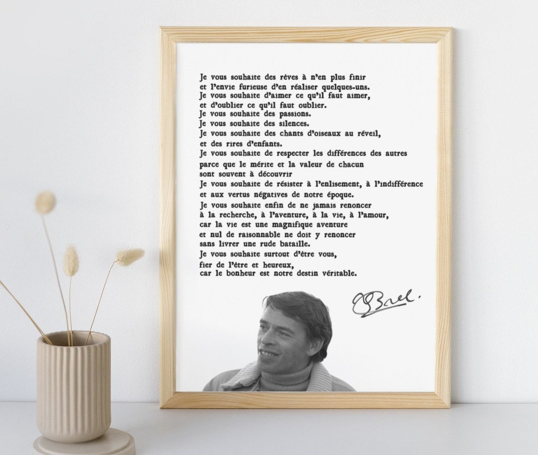 Jacques Brel's Wishes Poster - Digital Art Print - Etsy