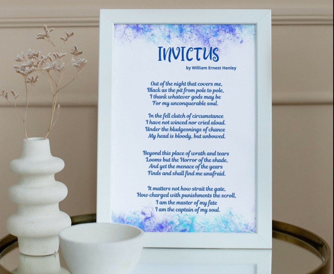 Invictus Poster Poem in French Digital Art Print - Etsy