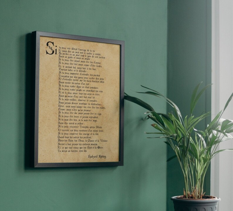 Poster SI Poem by Rudyard Kipling Contemporary Wall Art - Etsy UK