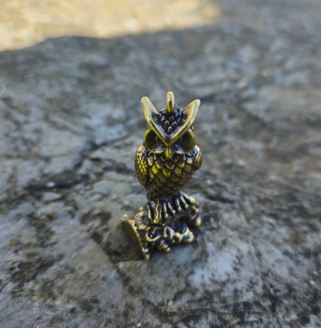 Native American Goddess Wohpe in Brass Totem Owl Amulet Protection Amule magical Talisman ...
