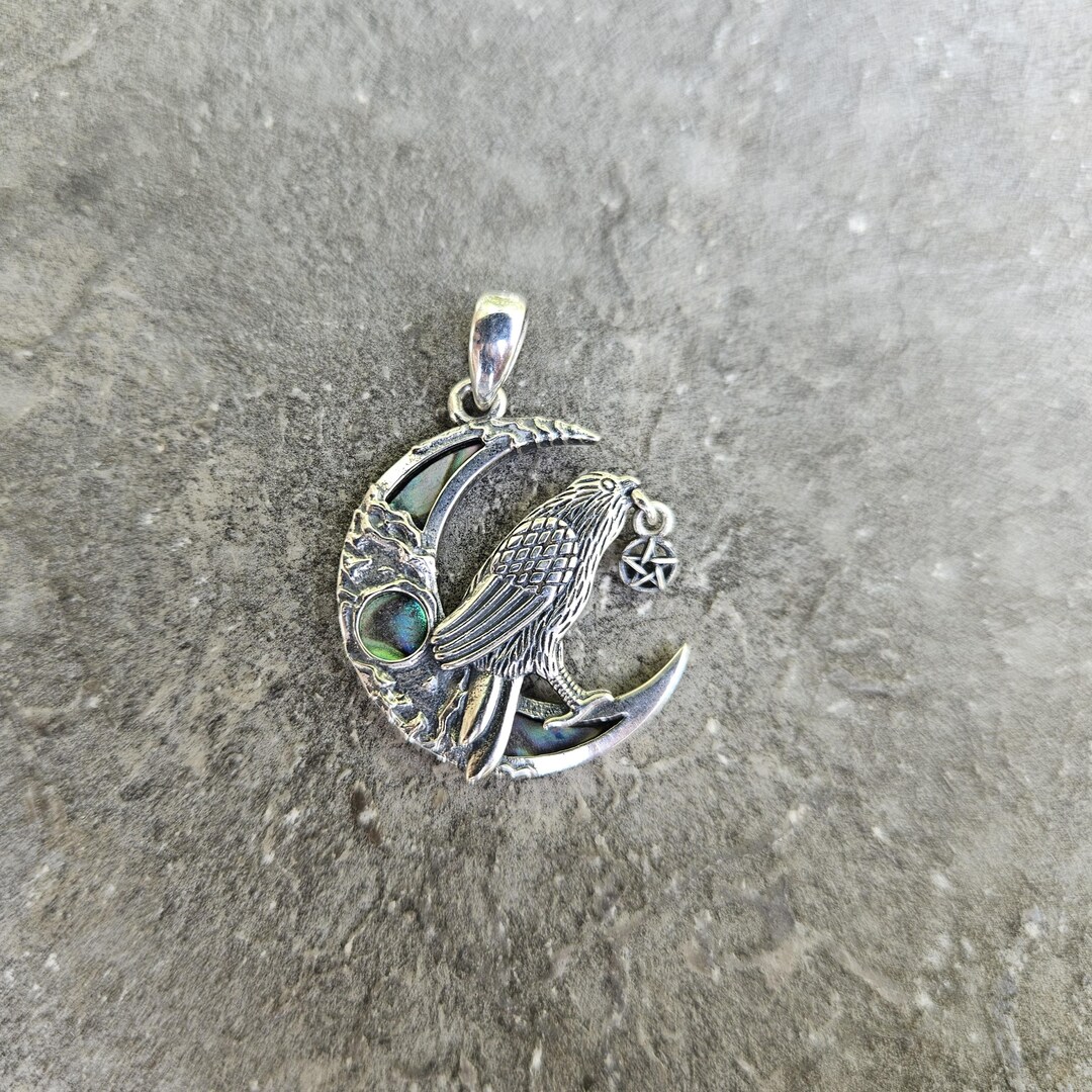 Raven Moon Amulet: Lucifer Gateway, Luck & Protection - Etsy
