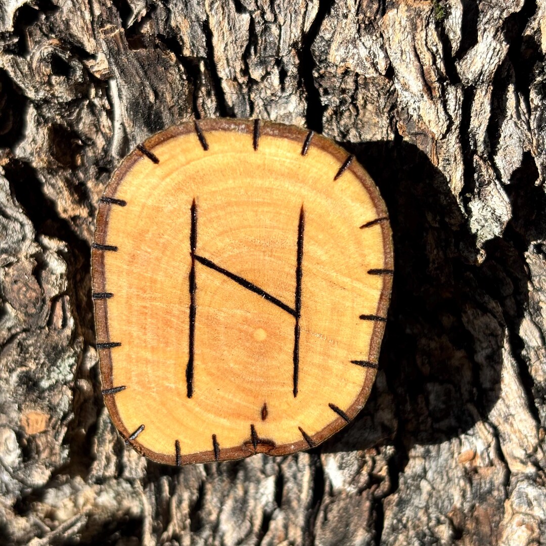 Viking Rune Hagalaz in Olive Wood – Symbol of Disruption and ...