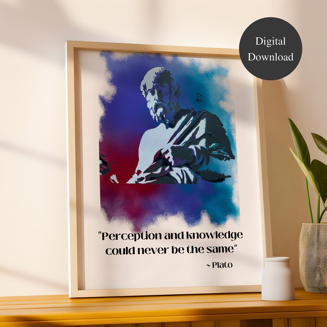 Plato Perception Quote Art Print, Philosophy Lover Gift, Living Room ...