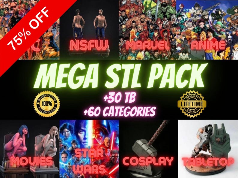 3D ULTIMATE STL MEGA Pack More Than 350.000 Models - Etsy UK