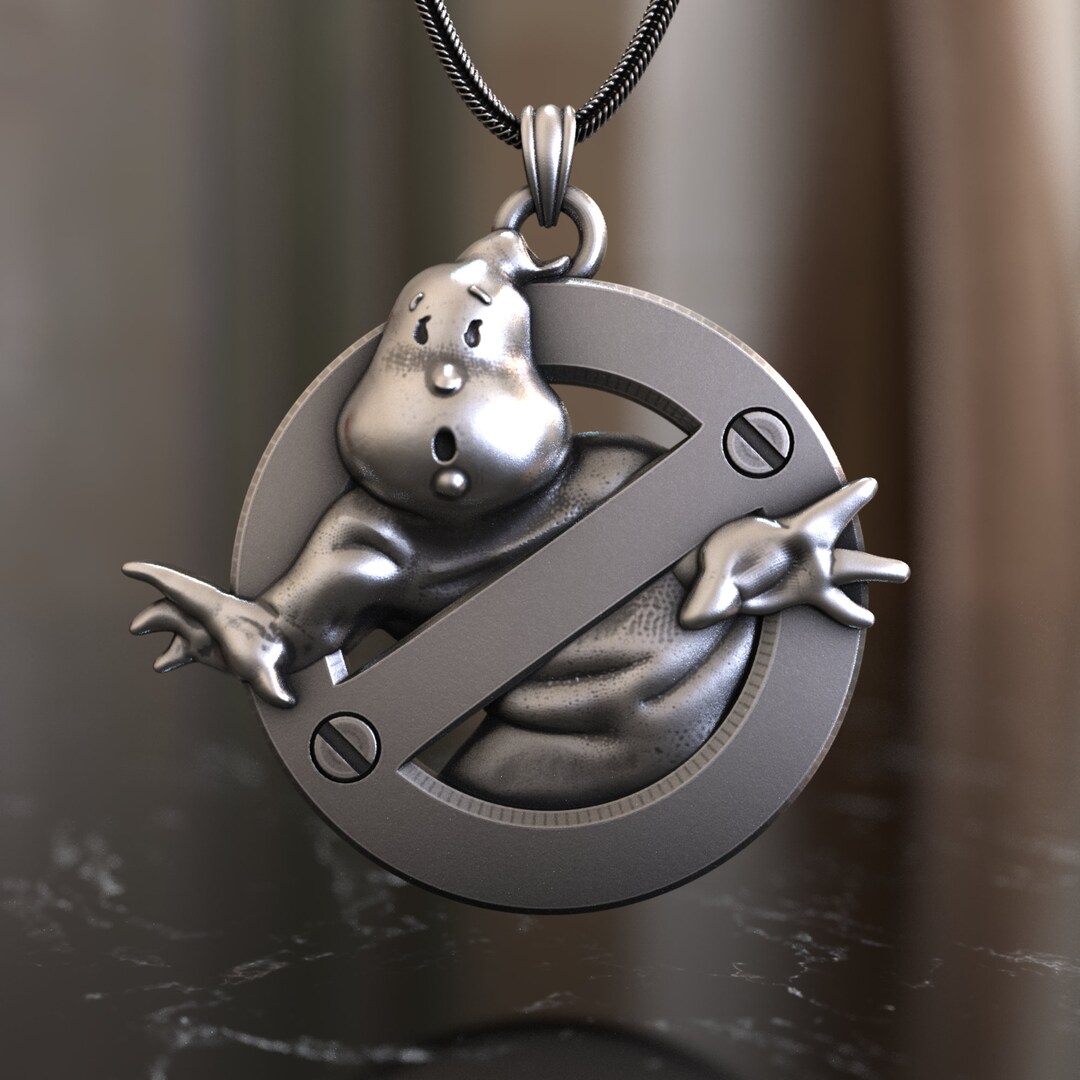 Ghostbusters Necklace, 925 Sterling Silver, Iconic Movie-inspired ...