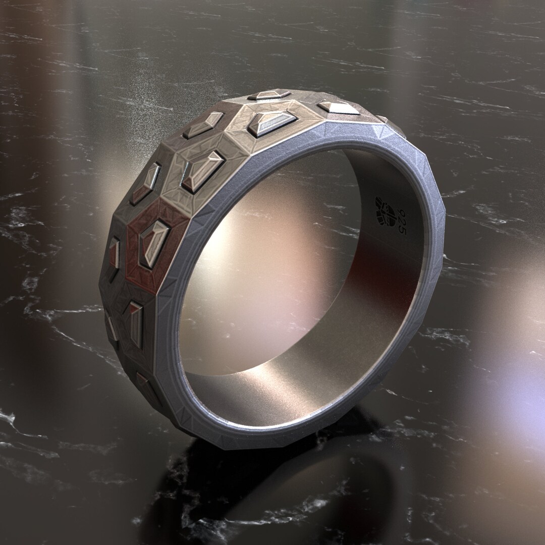 Dwarven-inspired 925 Sterling Silver Ring Mountain Artistry, Emblem of ...