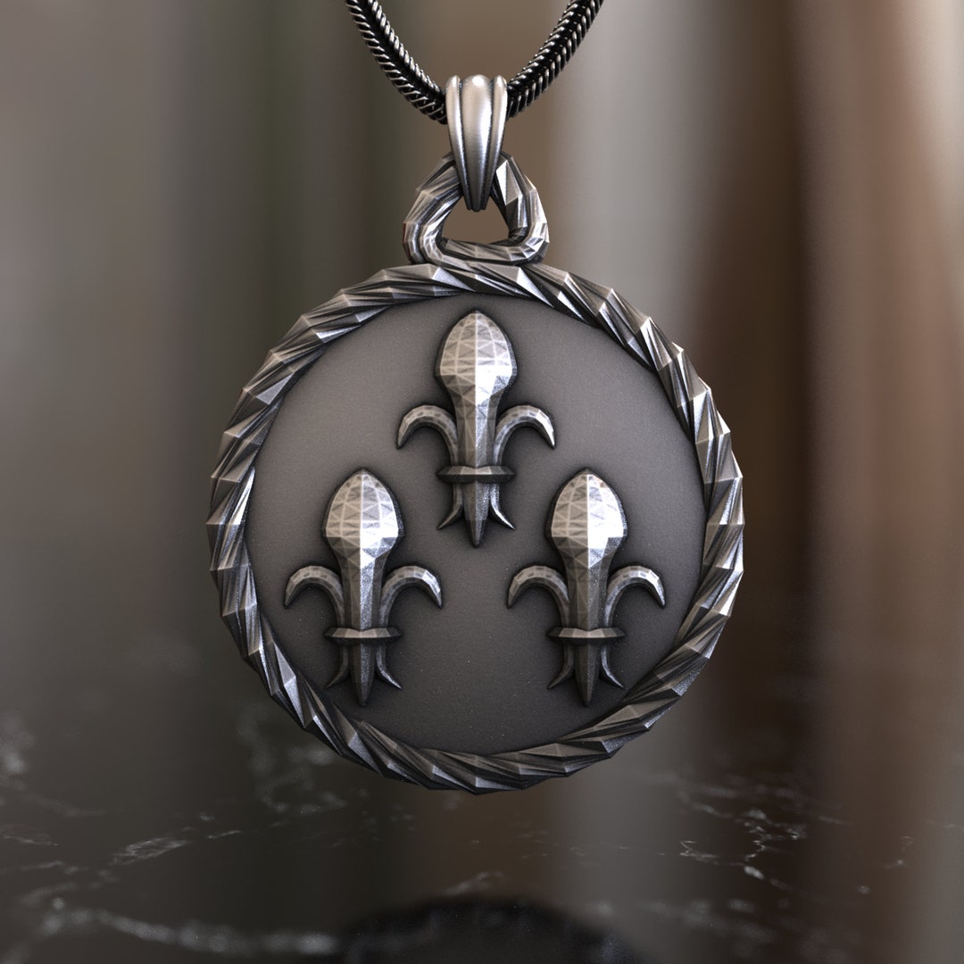 925 Sterling Silver Temerian Medallion Necklace Handcrafted Fantasy ...