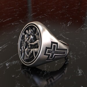 Exquisite Crucifixion of Jesus Christ Ring, 925 Sterling Silver Ring ...