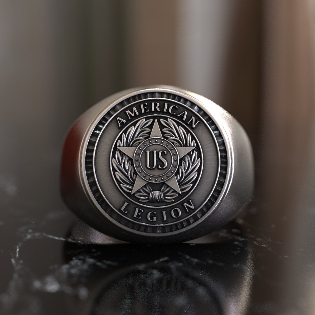 American Legion Soldier Ring 925 Sterling Silver, Commemorative ...