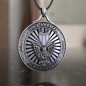 Handcrafted 925 Sterling Silver 'always a Scout' Emblem Necklace Unique Scouting Tribute Jewelry ...