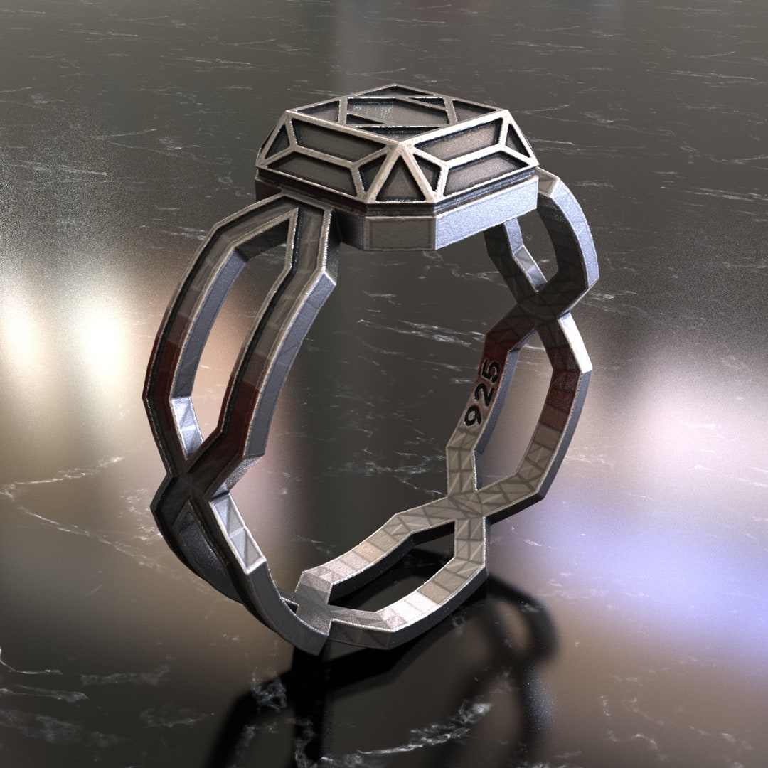 Dwarven-inspired 925 Sterling Silver Ring Ancient Craftsmanship, Symbol ...