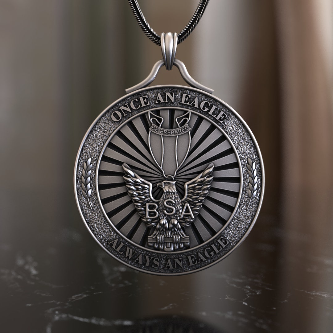 Handcrafted 925 Sterling Silver 'always a Scout' Emblem Necklace Unique ...