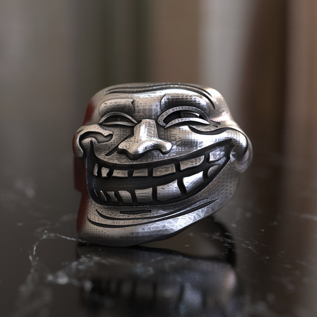 Troll Face 925 Sterling Silver Ring Meme-inspired Jewelry, Handcrafted ...
