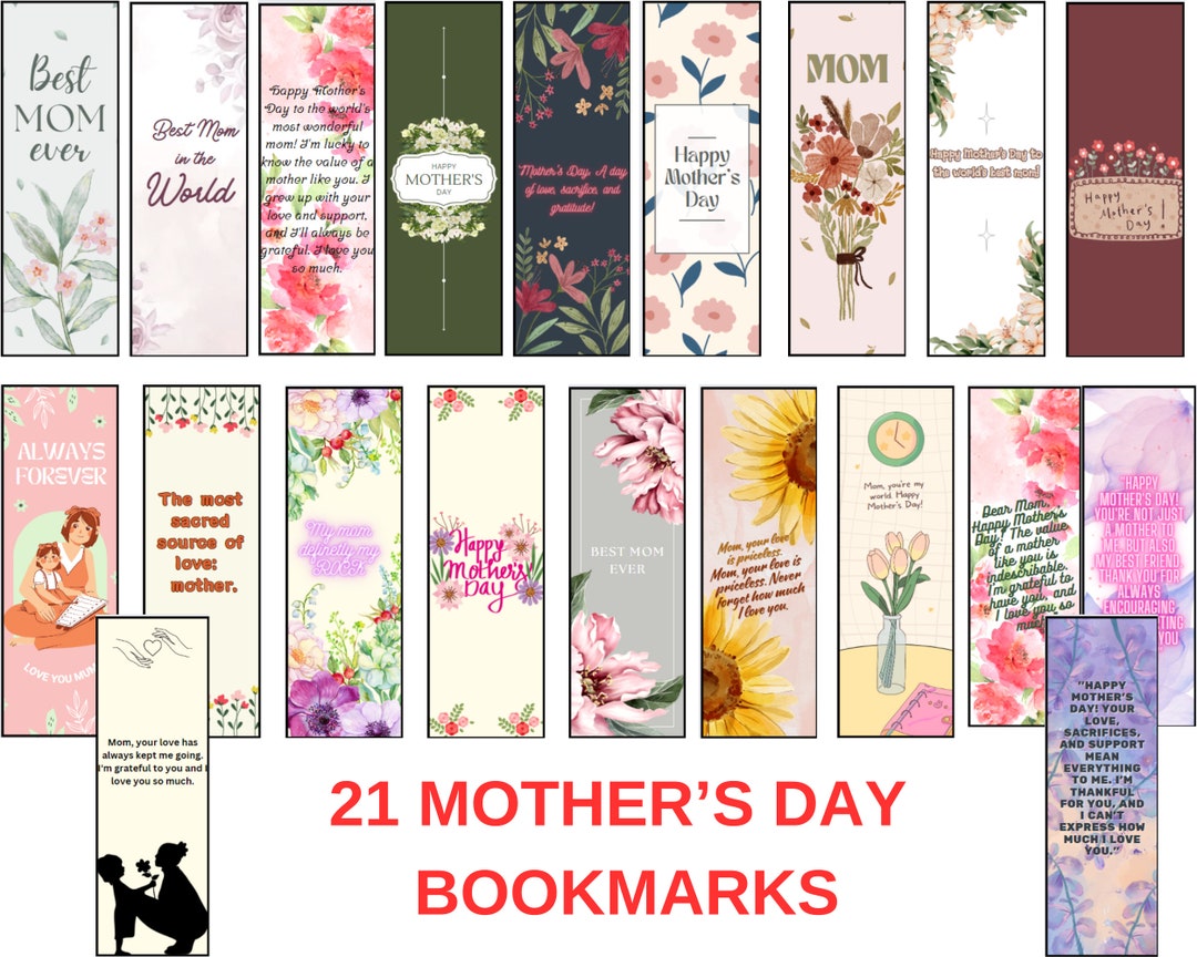 Mothers Day Bookmarks, Cute Bookmarks for Moms, Mothers Day Gifts ...
