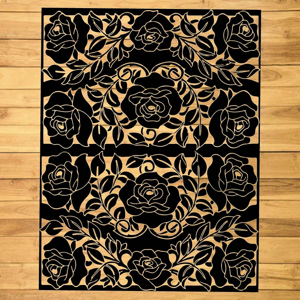 Rose Floral Seamless Pattern SVG Cut File for Cricut, Silhouette, Svg ...