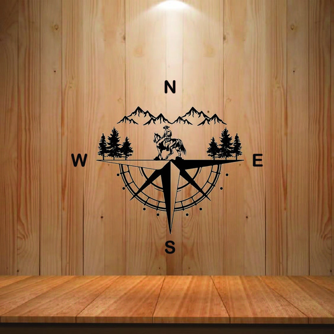 Compass Rodeo Svg Cowboy Svg Western Cowboy Riding Horse Svg Rodeo ...