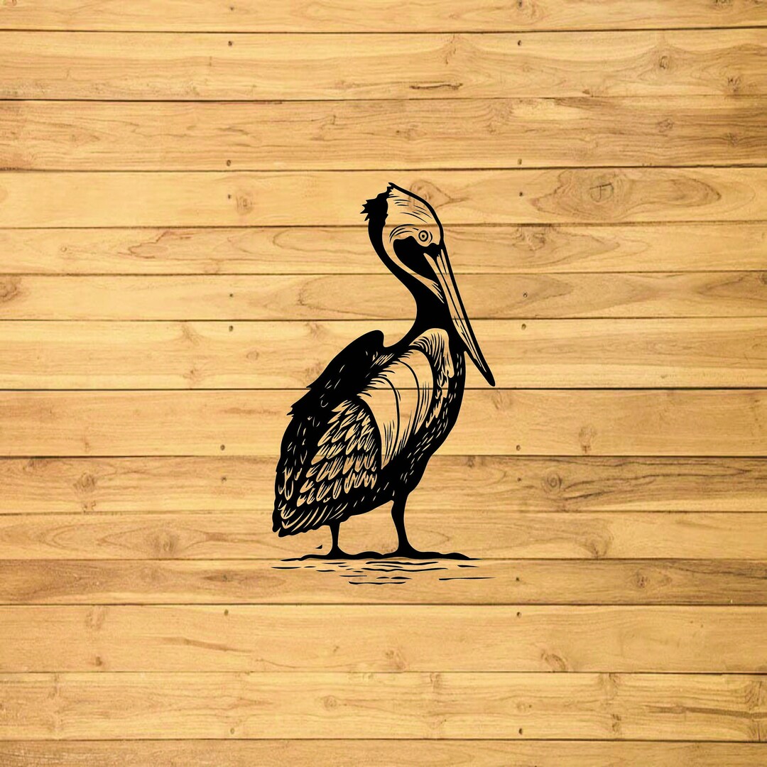 Standing Pelican Svg, Pelican Hunting Svg, Pelican Svg, Silhouette ...